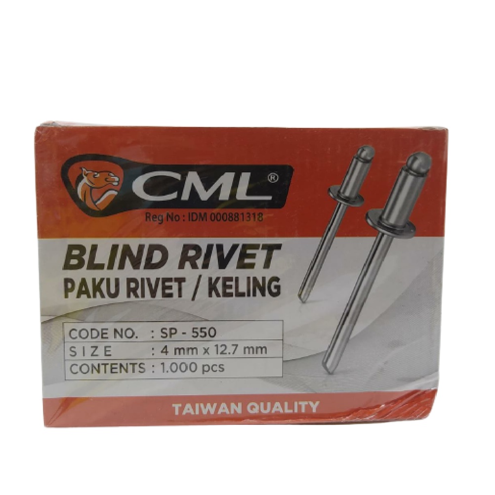 Jual Paku Blind Rivet Camel Paku Rivet 550 (4mm x 12,7mm) isi 1000 pcs ...