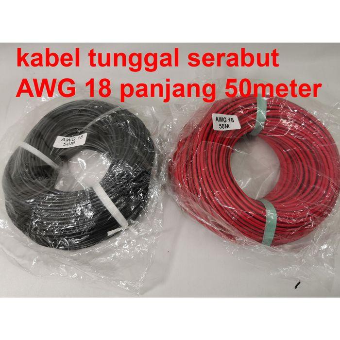 Jual Kabel listrik Tunggal Serabut AWG 18 panjang 50 mtr per roll | Shopee Indonesia