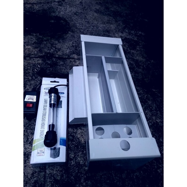Jual Waterfall Filter Talang Aquarium / kolam ikan 50cm + lampu UV SP 7 ...