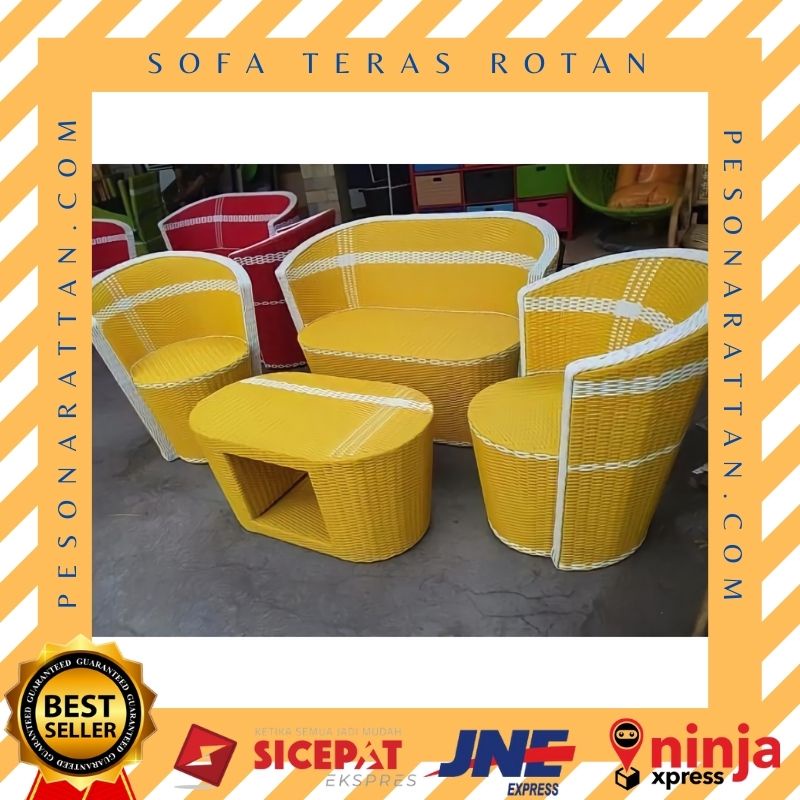 Jual Sofa Kursi Korsi Teras Santai Anyaman Rotan Sintetis Gentong Apolo ...