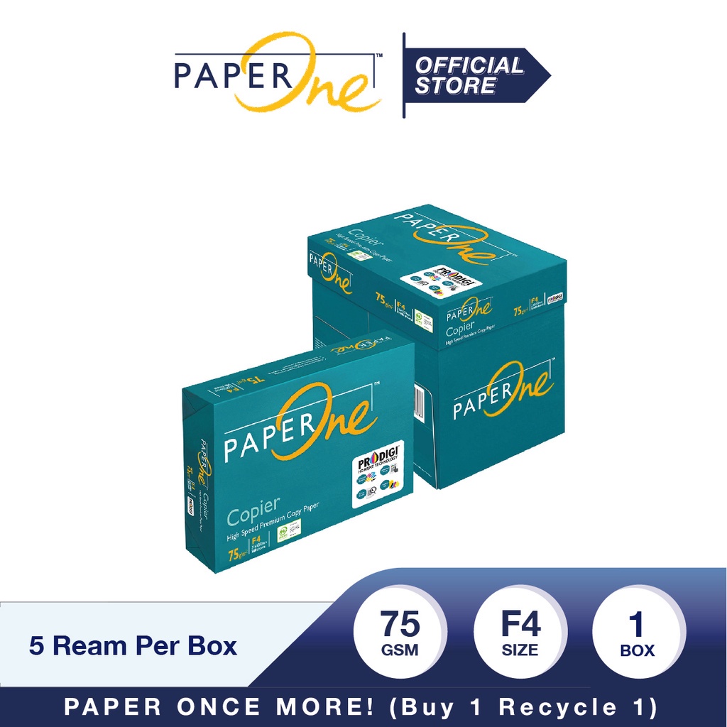 Jual PaperOne Kertas F4 75gr Copier 1 Box (2500 lembar) Kertas HVS F4 ...