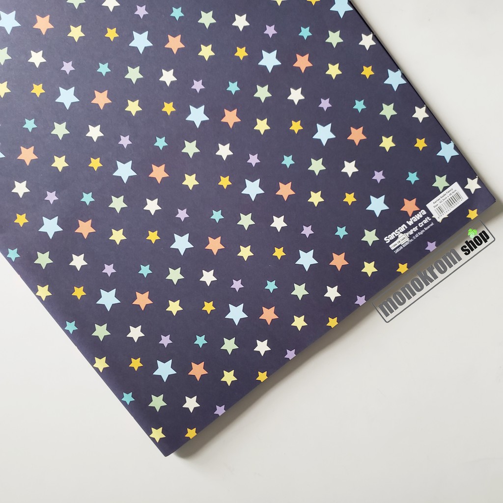 Jual Kertas Kado Sansan Wawa Motif Bintang Star Navy - Wrapping Craft ...