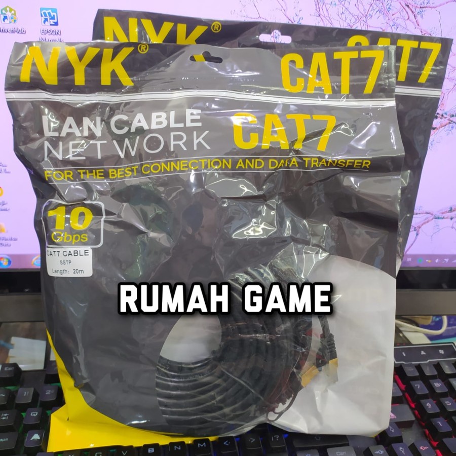 Jual Kabel LAN NYK CAT 7 SSTP 10Gbps Gold Plate 20 Meter | Shopee Indonesia