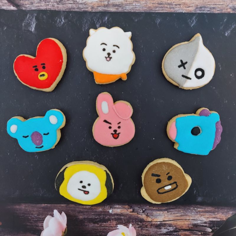 Jual BTS cookies/ kue hias/ BT21 cookies | Shopee Indonesia