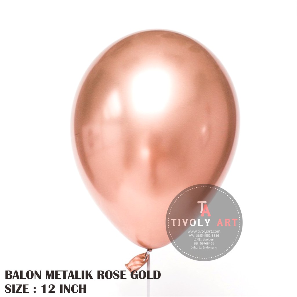 Jual Balon Metalik Rose Gold / Balon Rose Gold / Balon Latex Rose Gold ...