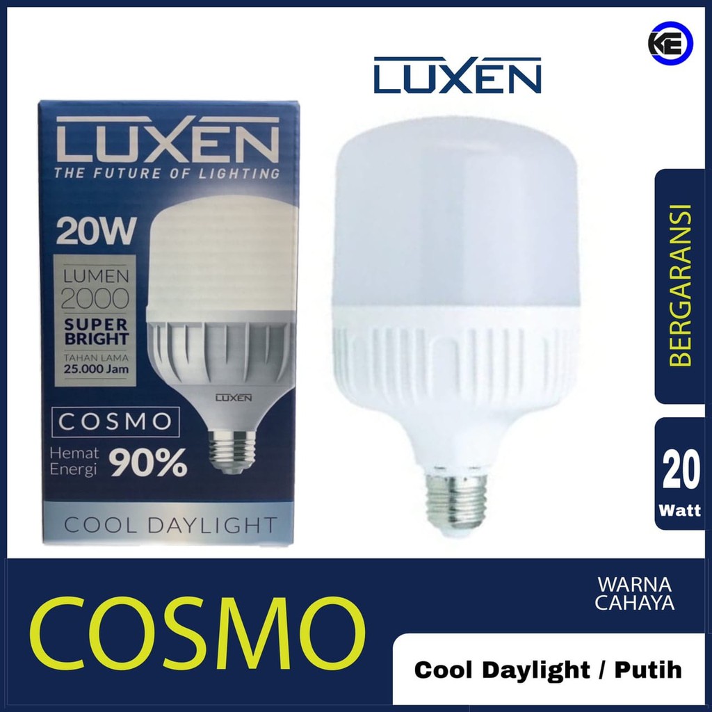 Jual Luxen Led Bulb Capsule Cosmo 20 Watt 6500K Cool DayLight Putih ...