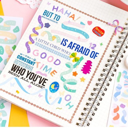 Jual KIANDAA SS0045 3 Lembar Stiker Seri Confetti Ribbon Sticker ...