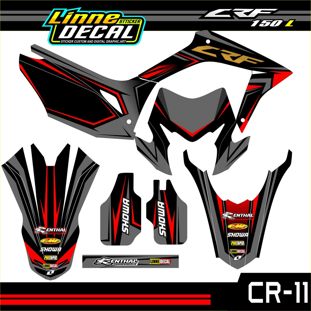 Jual Decal Sticker custom Honda CRF 150 L - Dekal Stiker striping Crf ...