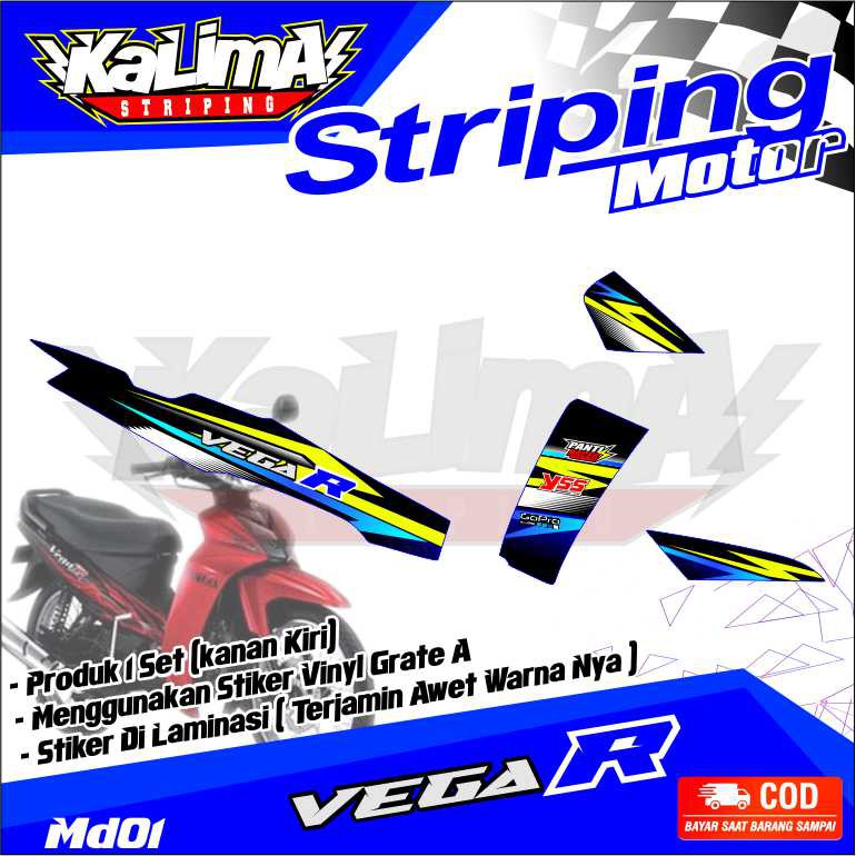 Jual Sticker Striping Lis Variasi VEGA R NEW Motif Racing KEKINIAN ...