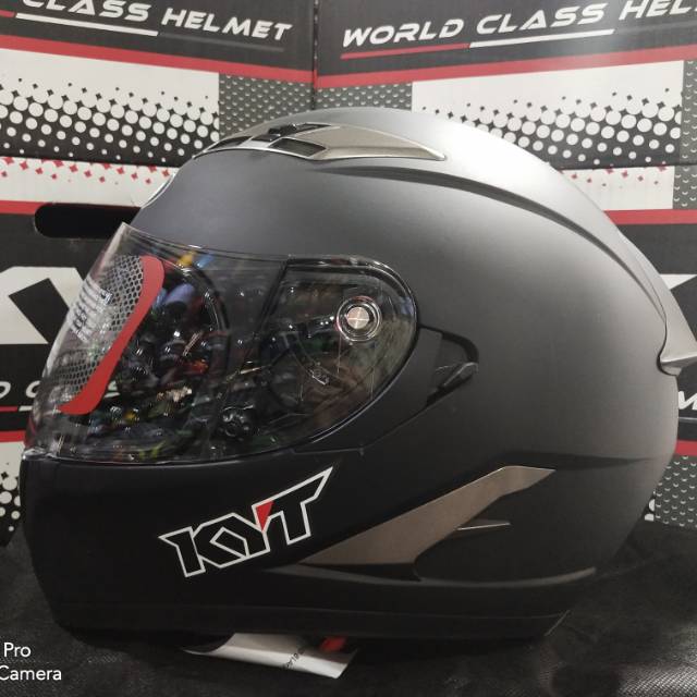 Jual HELM KYT FALCON SOLID BLACK DOFF / KYT FALCON POLOS HITAM DOP ...