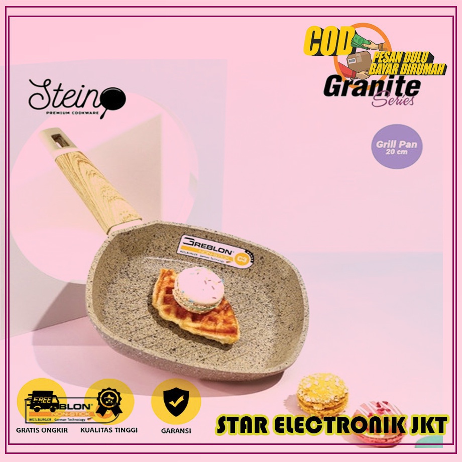 Jual STEIN Cookware Grill Pan 20 cm - Granite Series | Shopee Indonesia