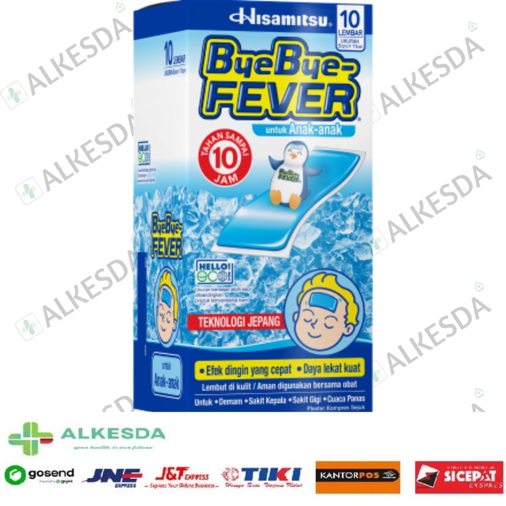 Jual Bye Bye Fever Anak 10 Lembar/box - Plester Kompres Demam Untuk ...
