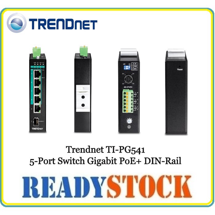 Jual Trendnet TI-PG541 5-Port Switch Gigabit PoE+ DIN-Rail | Shopee ...