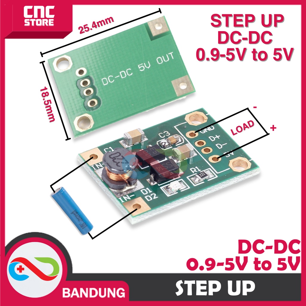 Jual MODULE STEP UP DC BOOST CONVERTER 1-5V TO 5V PENAIK TEGANGAN ...