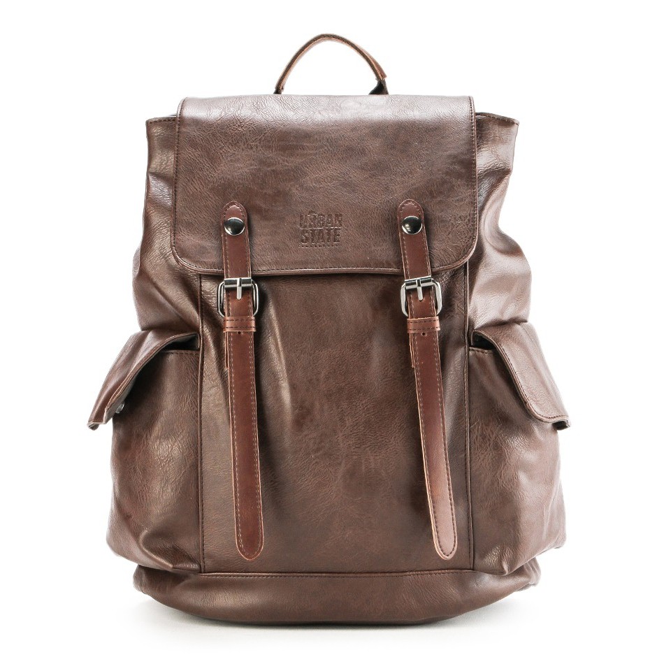 Jual Urban State - Distressed Leather Carryall Backpack - Dark Brown ...