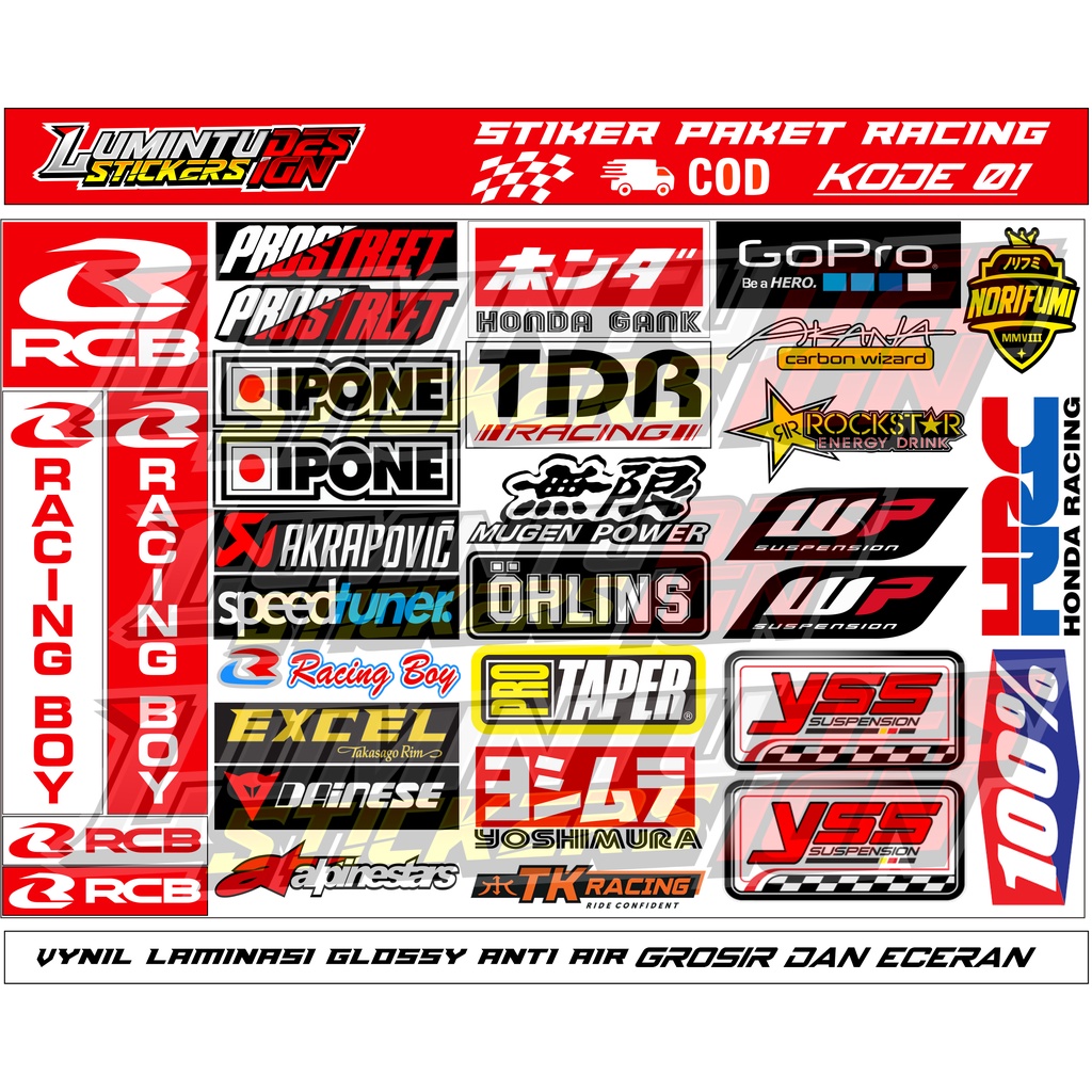 Jual STIKER PACK SPONSOR RACING STIKER RACING STIKER MOTOR STIKER MOTOR ...