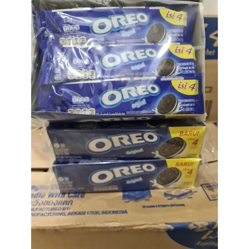 Jual Oreo biscuits isi 3+1 keping Gram 1 Pack isi 12 sachet | Shopee ...