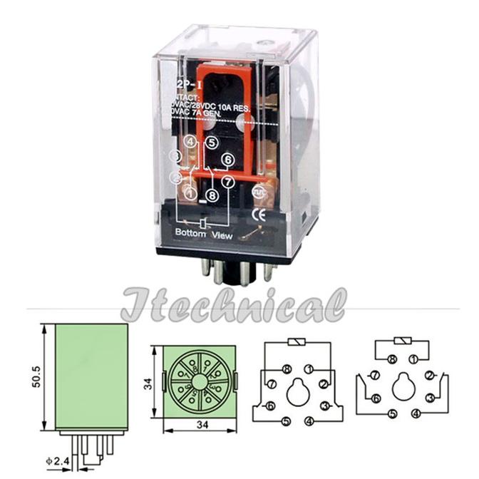 Jual Relay Rellay Omron Mk2P-N Ac 220V / Mk2P-N Dc12V / Mk2P-N Dc24V 8 Kaki | Shopee Indonesia
