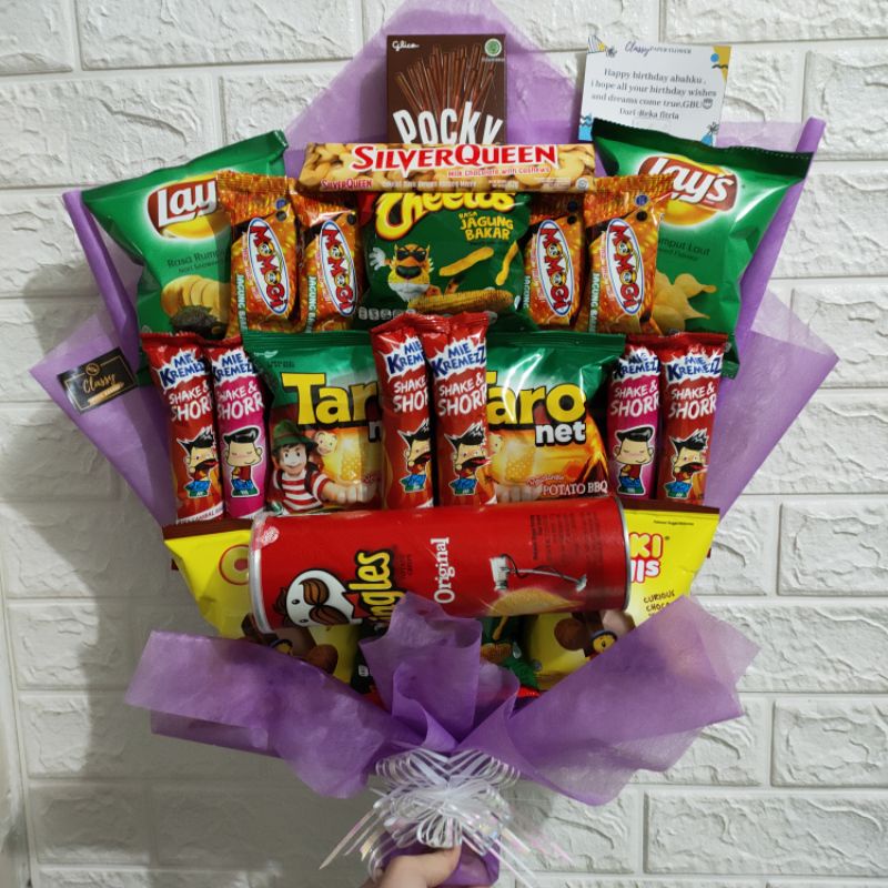 Jual Snack Bouquet Jajan / Bucket Buket Bunga Makanan / Hadiah Kado ...