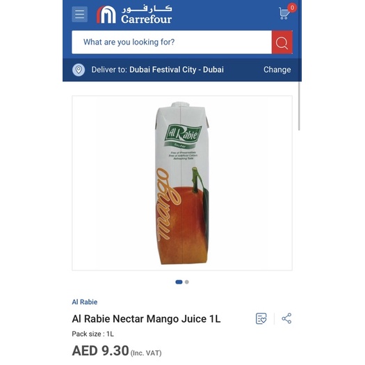 Jual DUBAI Jus Mangga/ Mango Juice. 1L (Al Rabie) | Shopee Indonesia