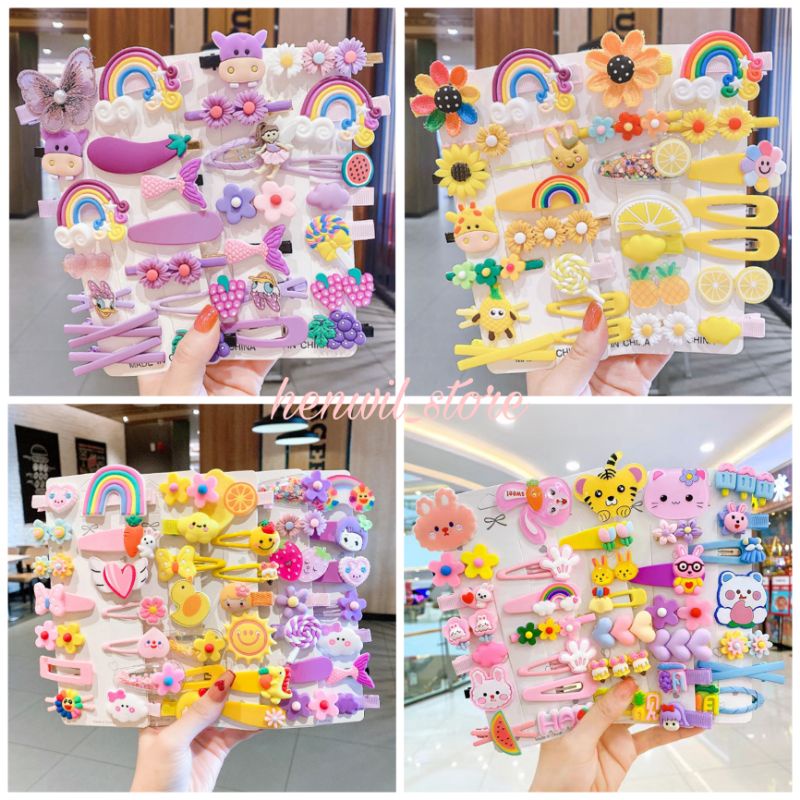 Jual 14 pcs Jepit rambut / jepit motif lucu / tiptop anak | Shopee ...