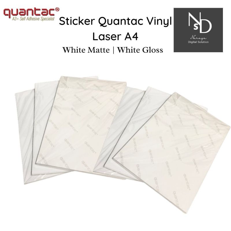 Jual Sticker Quantac Vinyl laser stiker vinil A4 - White Matte | White ...