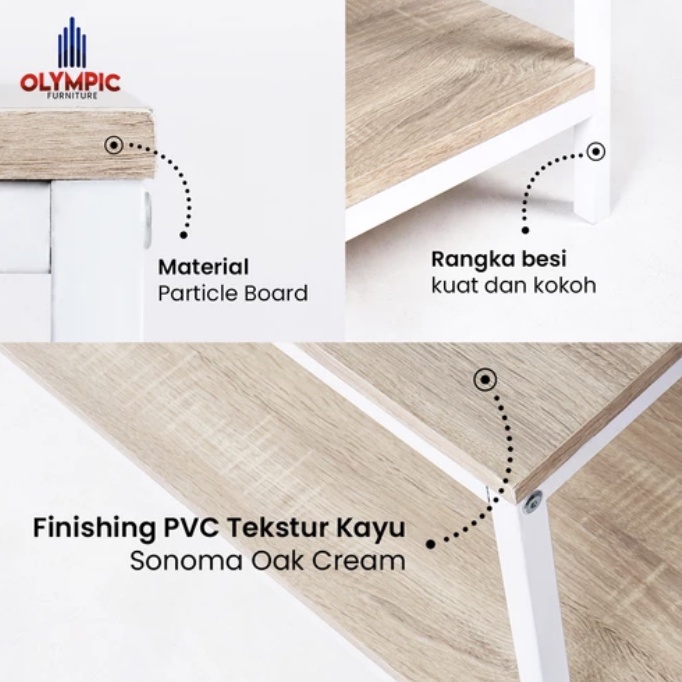 Jual Meja Kayu Partikel Board Minimalis Rangka Besi Olympic CT Simpsons ...