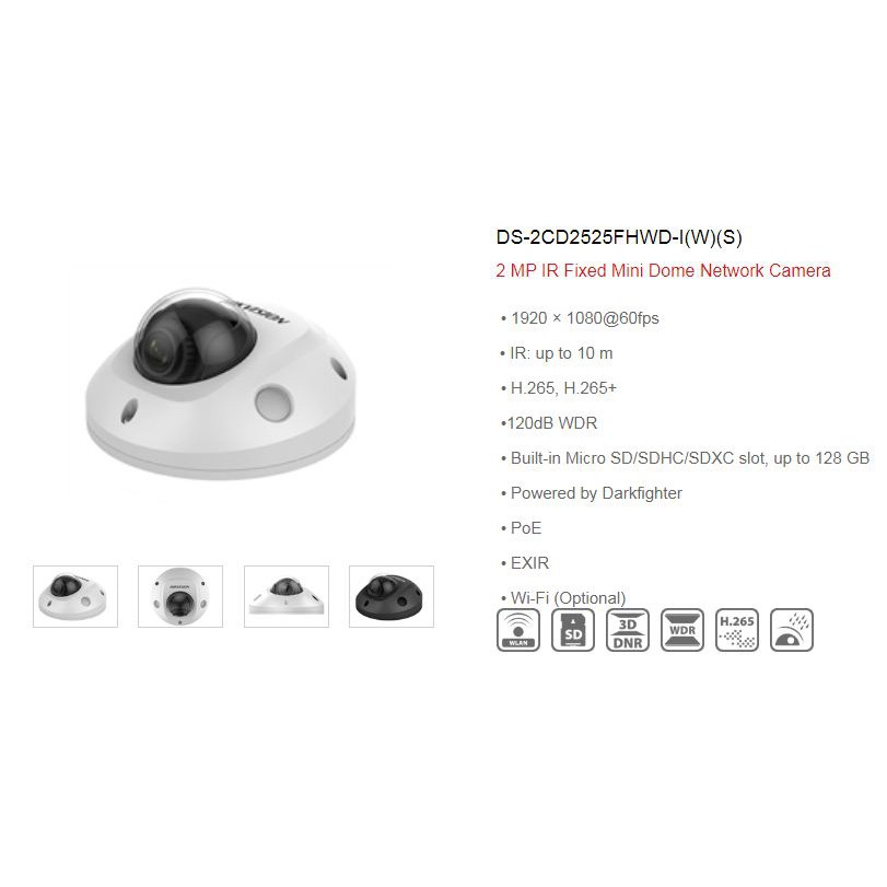 Jual Hikvision CCTV IP Camera DS-2CD2525FHWD-IS EXIR Dome Camera 2 MP ...