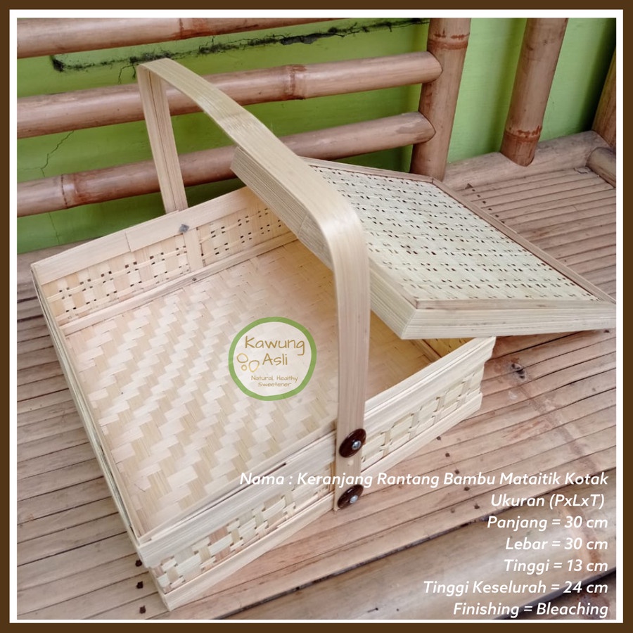 Jual Keranjang Rantang Hampers Anyaman Bambu Kotak Hantaran Pernikahan Hamper 30cm | Shopee ...
