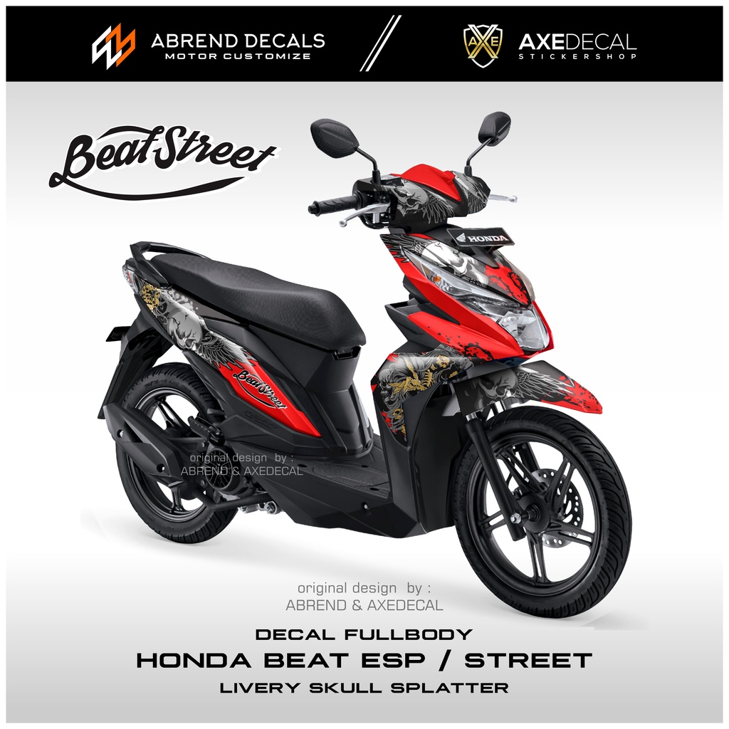 Jual Decal Fullbody Beat Street Skull / Stiker Motor Honda Beat Esp ...
