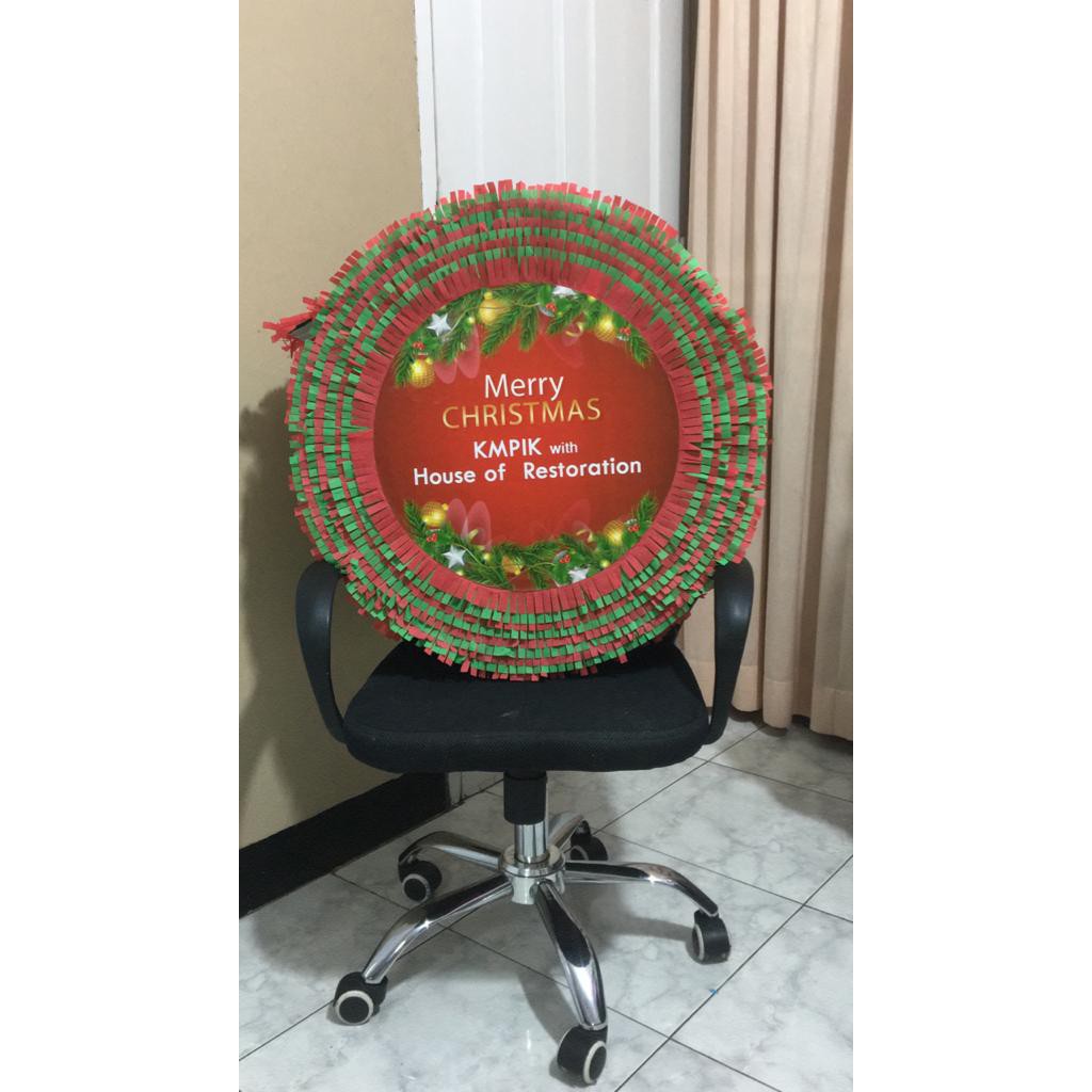 Jual Pinata bulat Natal Merry Chistmast diameter 40cm bisa custom ...
