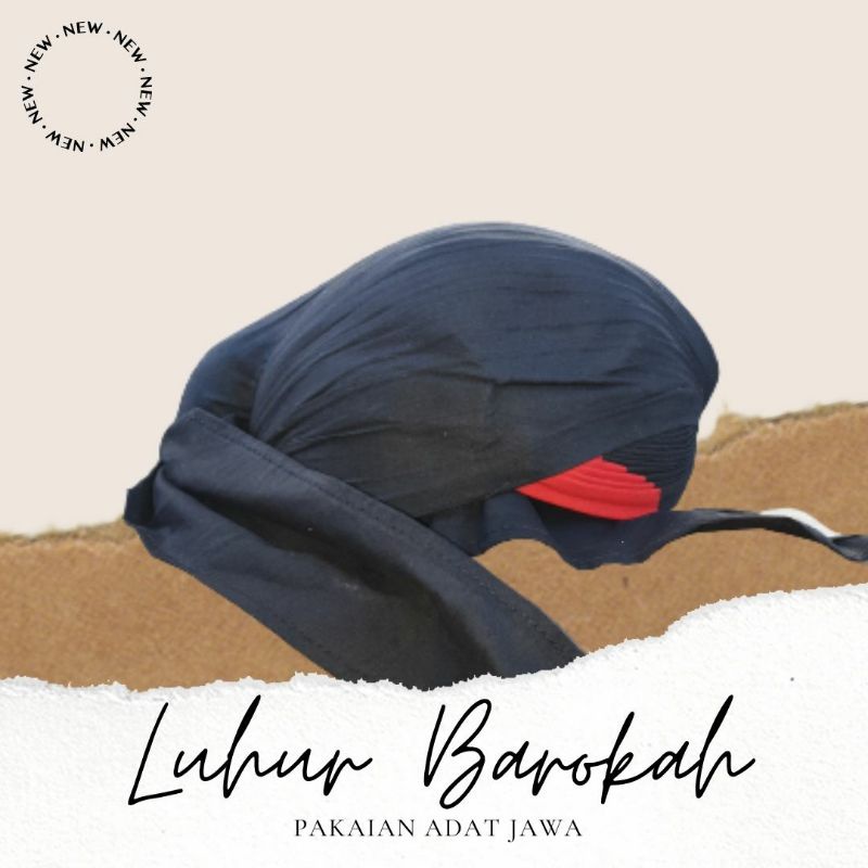 Jual Blangkon Jogja Lipat Hitam Sumping Merah Sliwir | pakaian adat ...