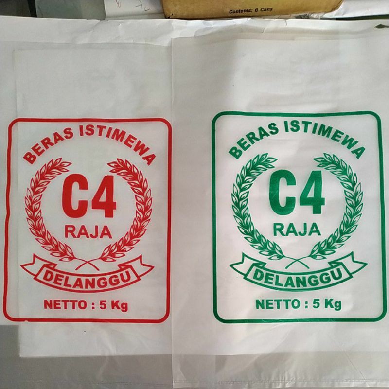 Jual plastik beras c4 raja 5kg (isi 100lbr) merah hijau biru | Shopee ...