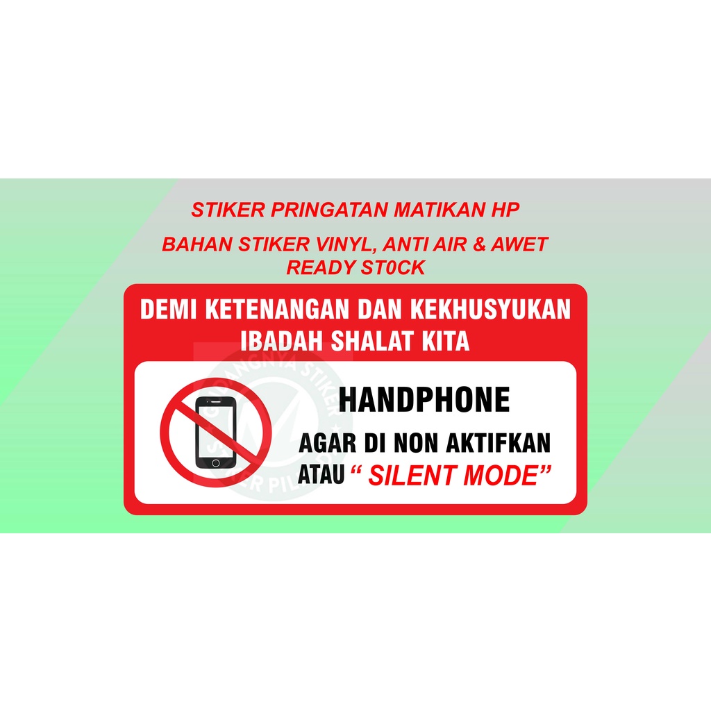 Jual STIKER VINYL DEMI KETENANGAN DAN KEKHUSYUKAN SHALAT (MATIKAN HP) | Shopee Indonesia