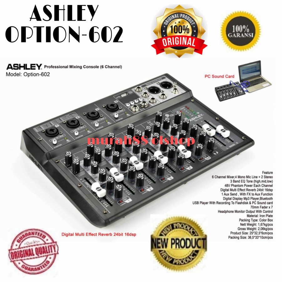 Jual Mixer ashley option-602 option 602 6ch original | Shopee Indonesia