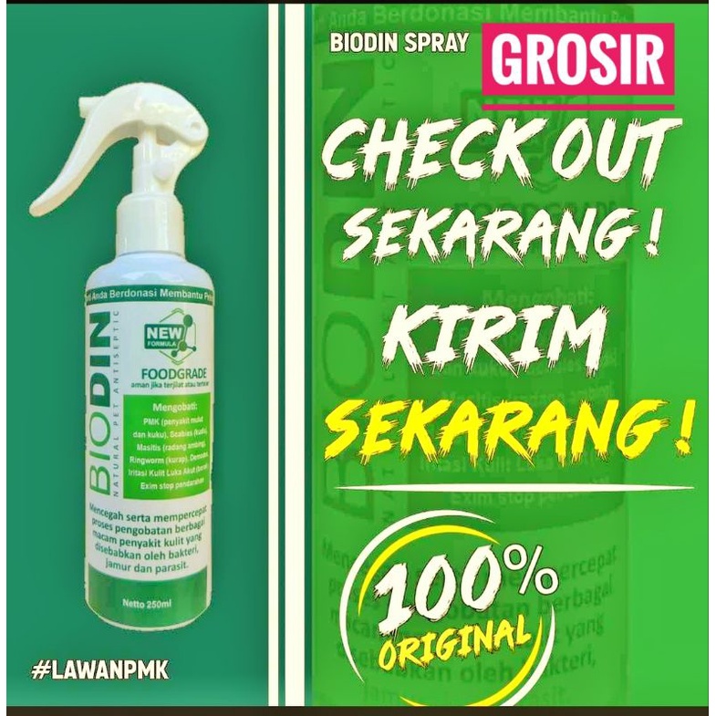 Jual Obat PMK. Biodin Spray Antiseptik 250ml | Shopee Indonesia