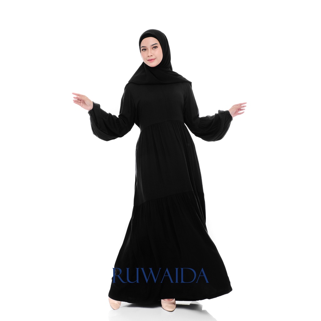 Jual Riley Hitam - Gamis Fashion Katun Rayon Twill Wanita Busui ...