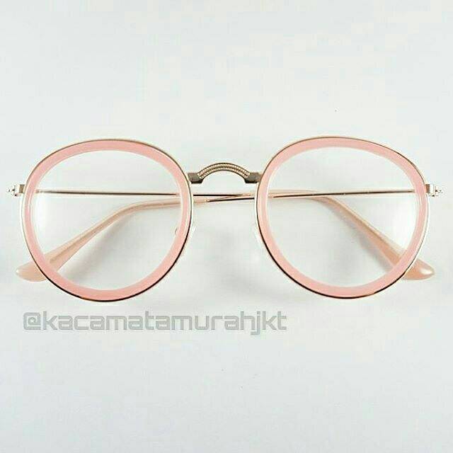 Jual Kacamata bulat RW lengkung warna pink | Shopee Indonesia