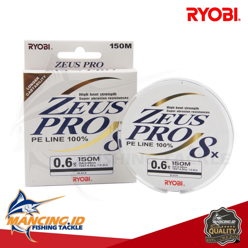 Jual RYOBI PE ZEUS PRO 8X 150M Black Fishing Line Senar Lentur Kuat ...
