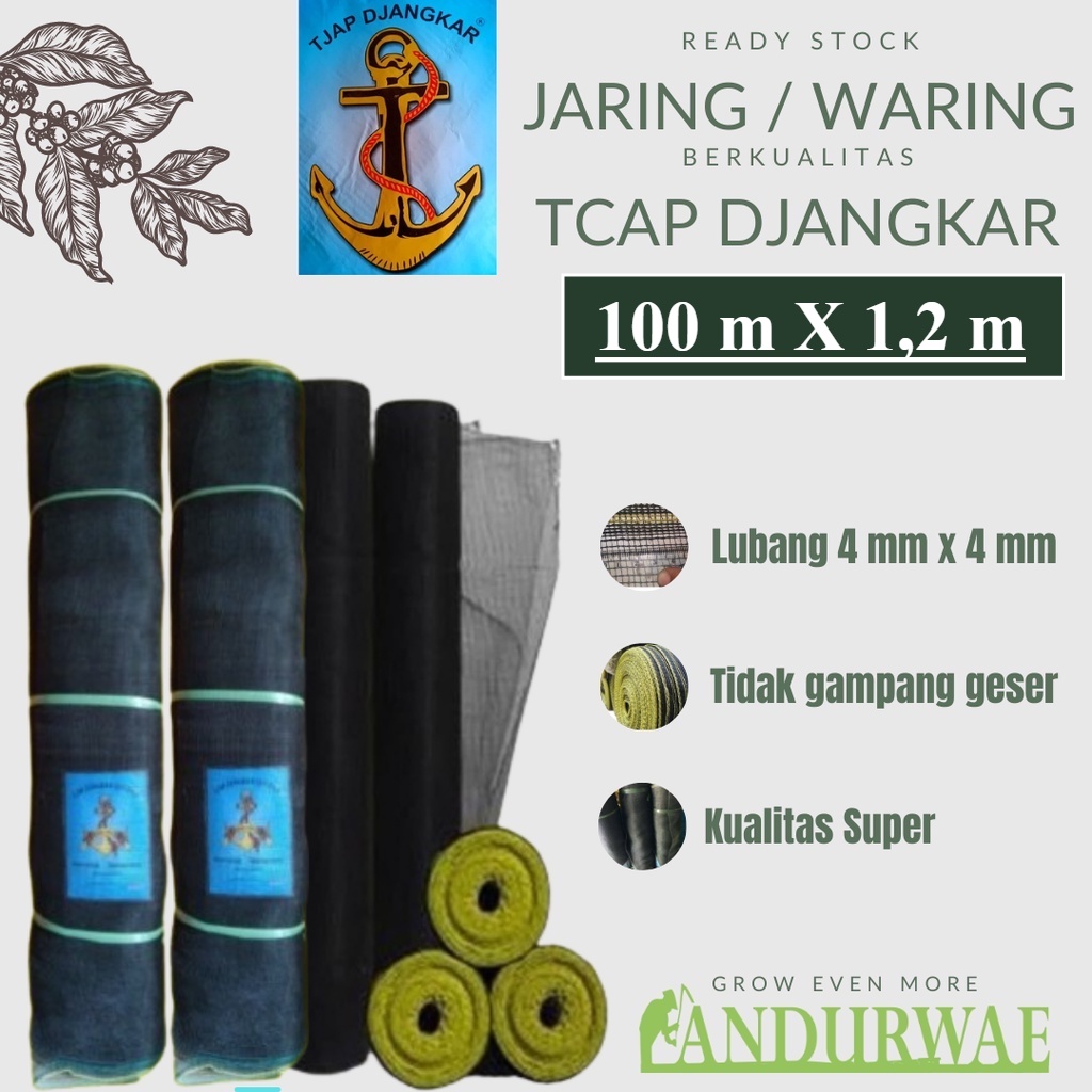 Jual Jaring Waring 1 Roll Panjang 100 Meter Tinggi 120cm Jaring Hitam ...