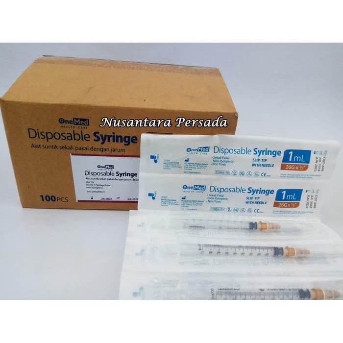 Jual Disposable Syringe Needle One Med 1cc Tuberculin Onemed 1 ml Bok | Shopee Indonesia