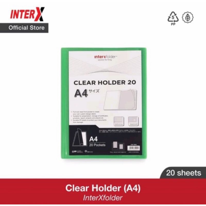 Jual Clear Holder A4 20 Pocket Interx / Display Book | Shopee Indonesia