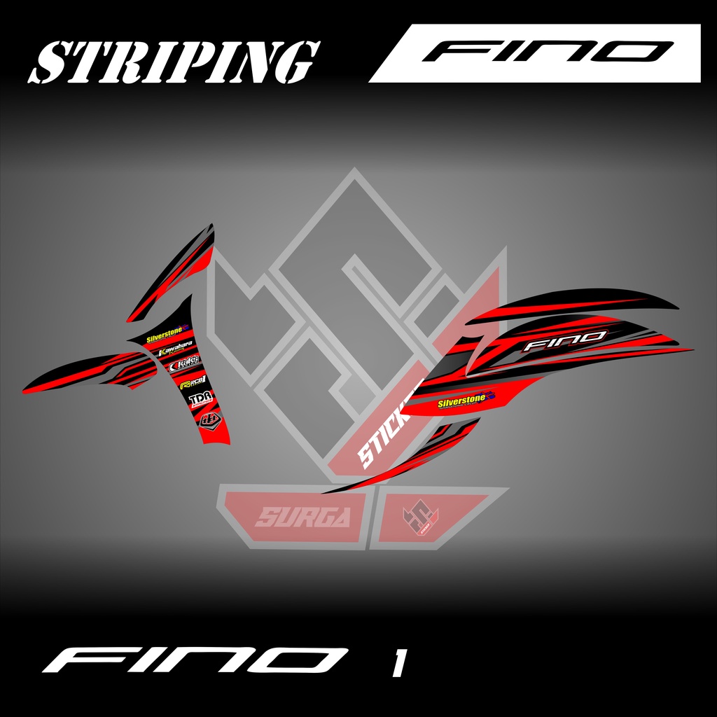 Jual STICKER STRIPING MOTOR FINO 2014 2015 2016 VARIASI STICKER VARIASI ...