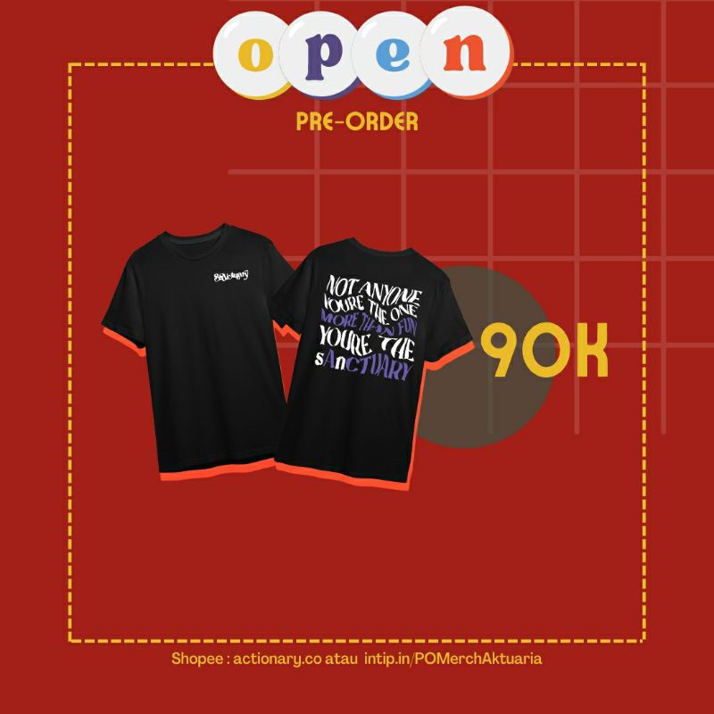 Jual Open Pre Order Kaos Hitam Merchandise Aktuaria | Shopee Indonesia