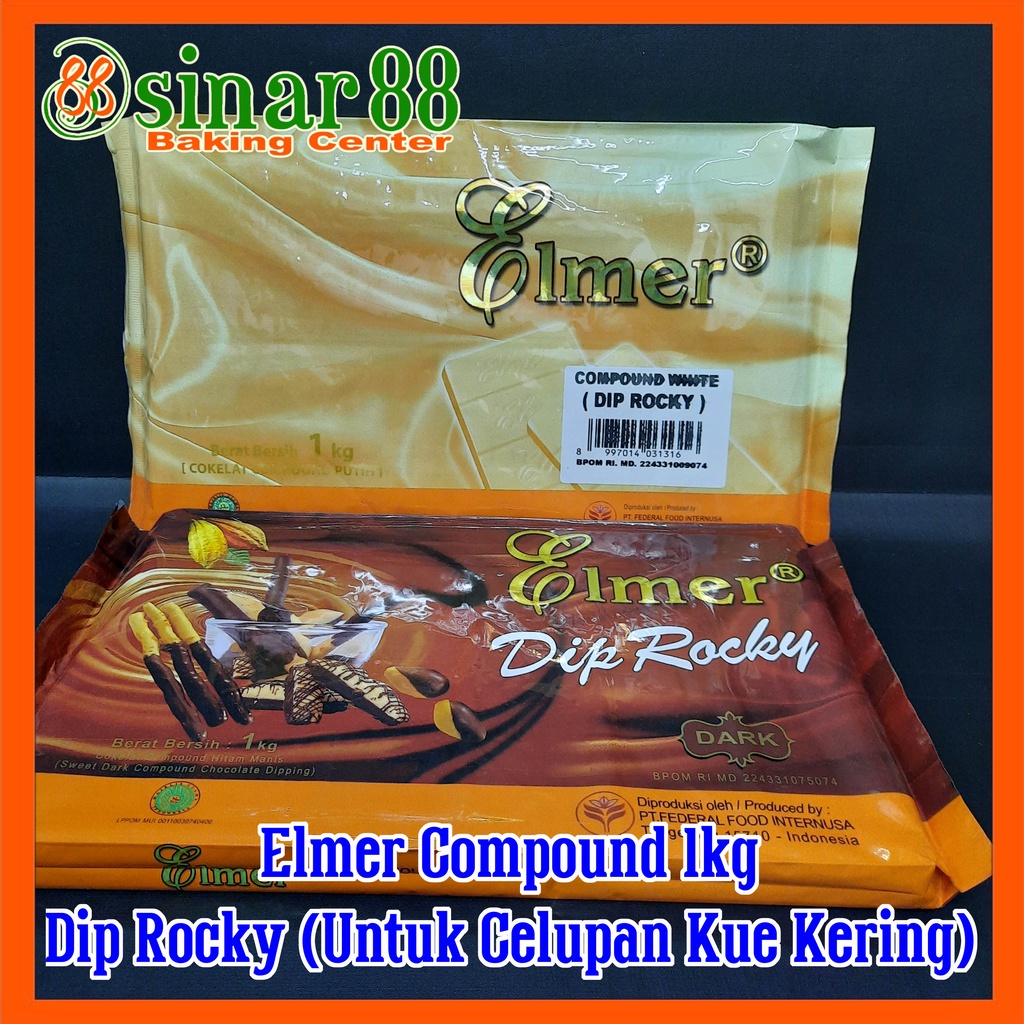 Jual Elmer Compound Dip Rocky 1kg (White & Dark Chocolate) | Shopee ...