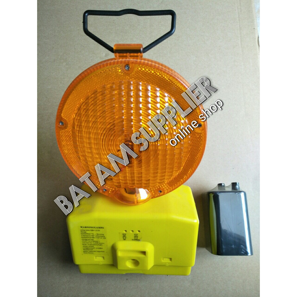 Jual Lampu tongkang / warning barricade light /flash light ( kuning ...