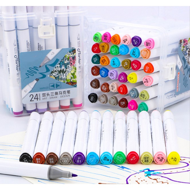 Jual Set Spidol Warna DOUBLE SIDE Isi 12/18/24/36 PREMIUM BOX / Set ...