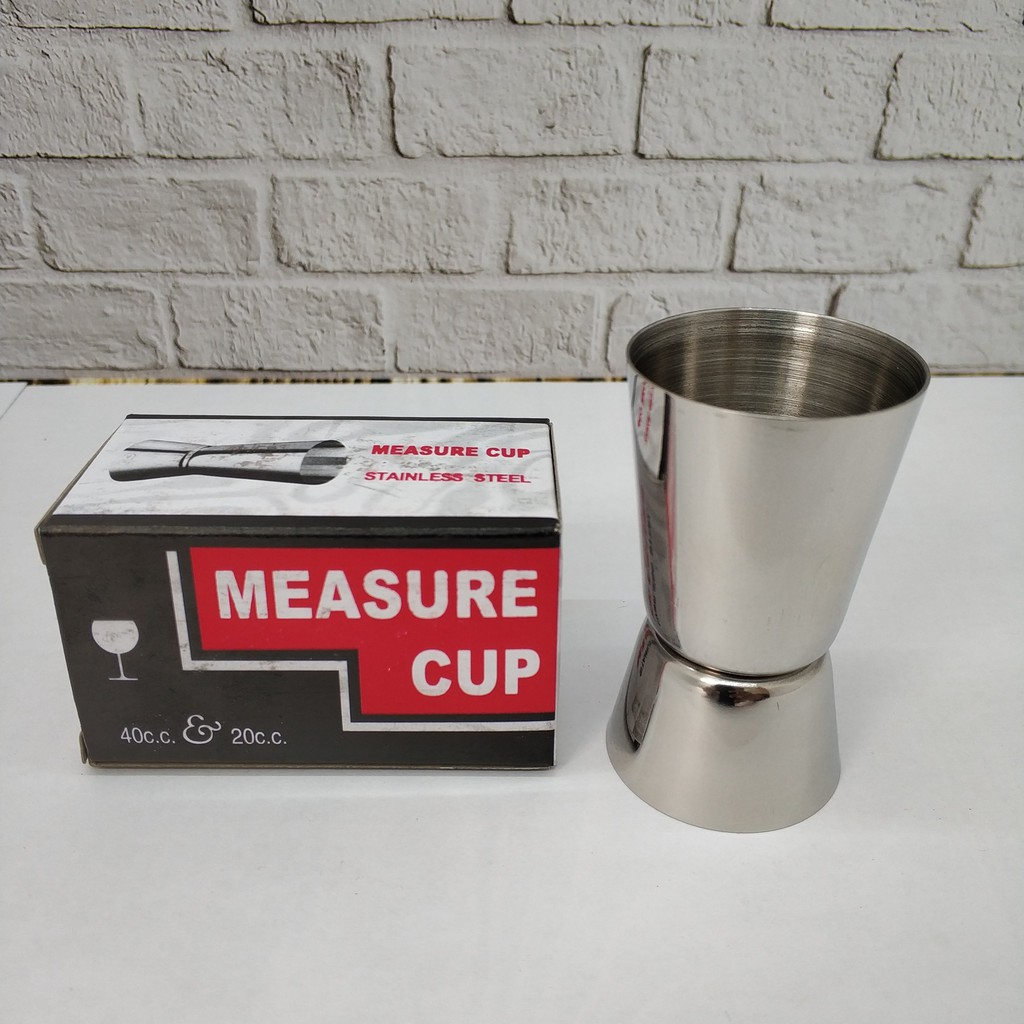 Jual Jigger Stainless Steel Alat Takar Ukur Kopi Gula Syrup 20 - 40 Cc ...
