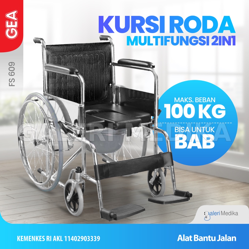Jual Kursi Roda 2in1 GEA FS609 / FS-609 / FS 609 - Kursi Roda ...