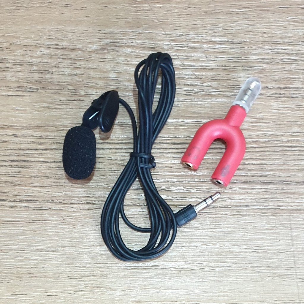Jual Paket Microphone Klip On Clip On Mic HP Laptop dan Splitter Audio ...